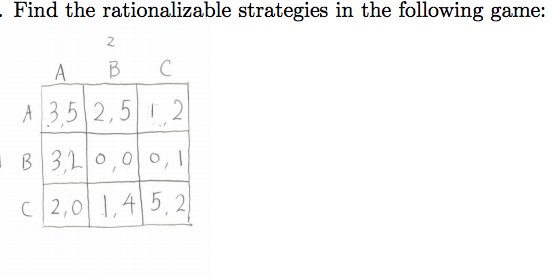 Solved Find the rationalizable strategies in the following | Chegg.com