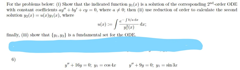 Solved For the problems below: (i) Show that the indicated | Chegg.com