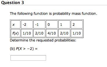 Solved Question 3 The following function is probability mass | Chegg.com