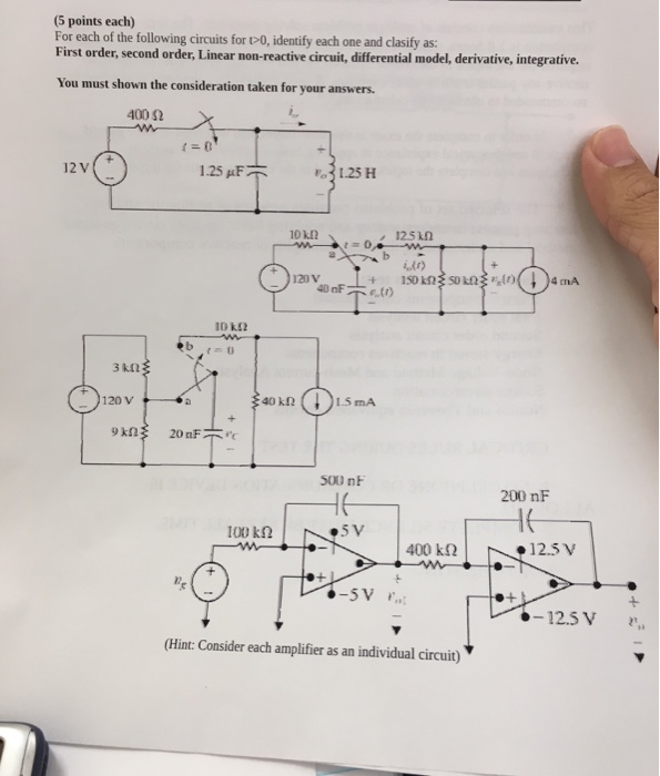 For each of the following circuits for t > 0, | Chegg.com