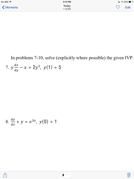 Solved In Problems 7 10 Solve Explicitly Where Possible