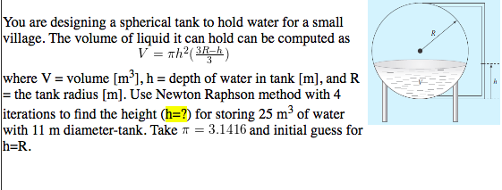 Solved You are designing a spherical tank to hold water for | Chegg.com