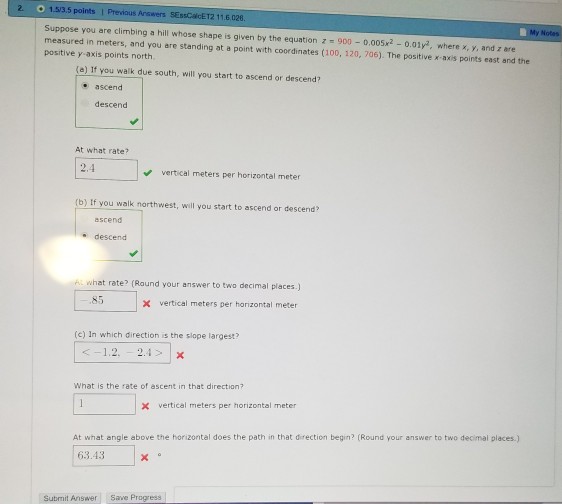 Solved 2 1.5/3.5 points Previaus Answers SEssCalcET2 | Chegg.com