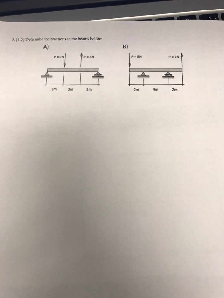 Solved Determine the reactions in the beams below: | Chegg.com