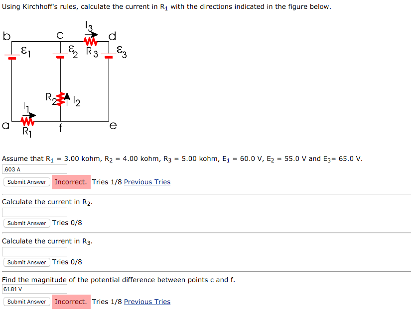 Solved: Using Kirchhoff's Rules, Calculate The Current In ... | Chegg.com