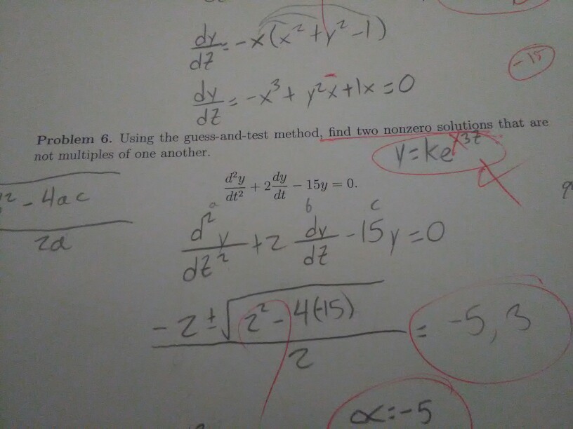 Solved d? Problem 6. Using the guess-and-test method, find | Chegg.com