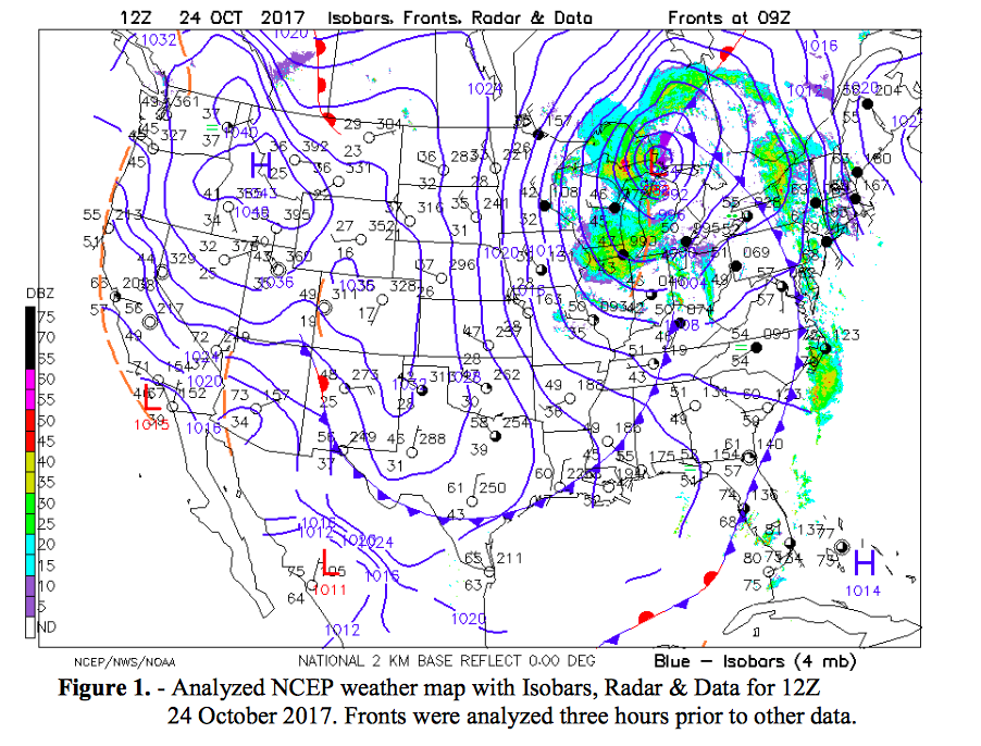12Z 24 OCT 2017 Isobors, Fronts. Radar & Data Fronts | Chegg.com