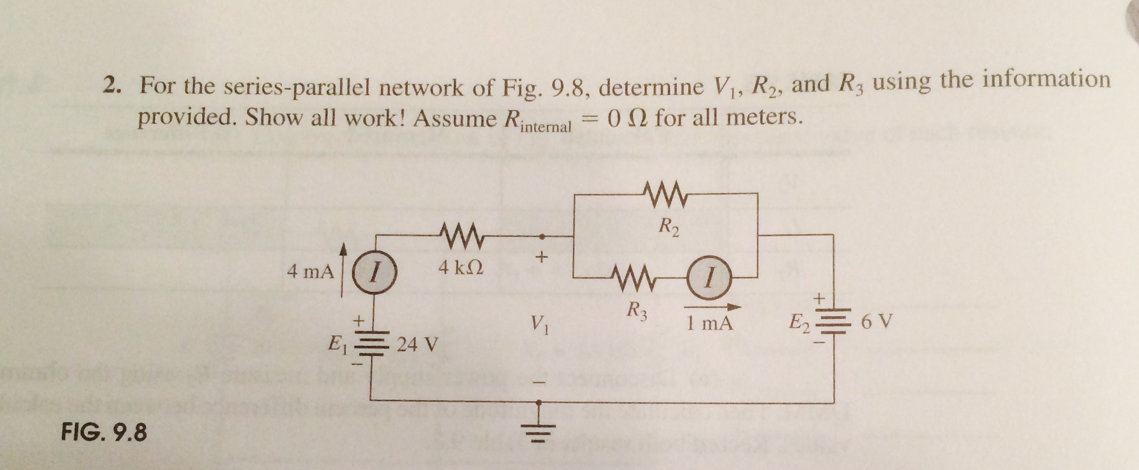 Solved 2. For the series-parallel network of Fig. 9.8, | Chegg.com