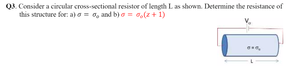 Solved: Consider A Circular Cross-sectional Resistor Of Le... | Chegg.com