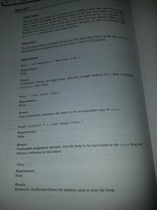 Solved Heap ADT Type. Each data item has heap Data items | Chegg.com