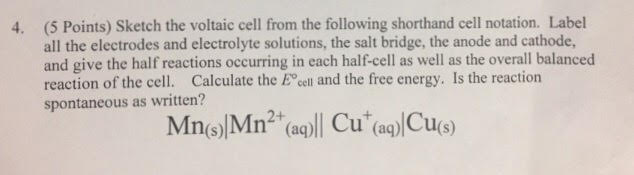 Solved Sketch the voltaic cell from the following shorthand | Chegg.com