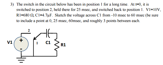 Solved 3) The switch in the circuit below has been in | Chegg.com