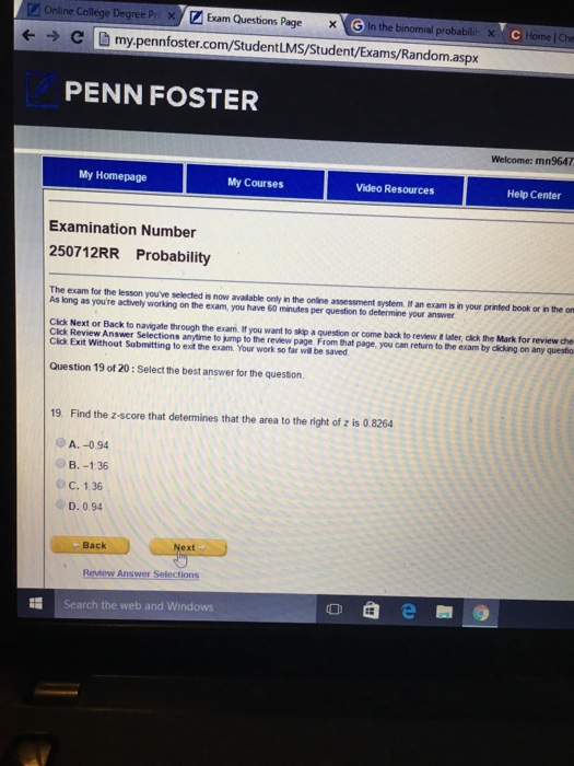 Solved → c my.pennfoster.com/Student uden PENN FOSTER My | Chegg.com