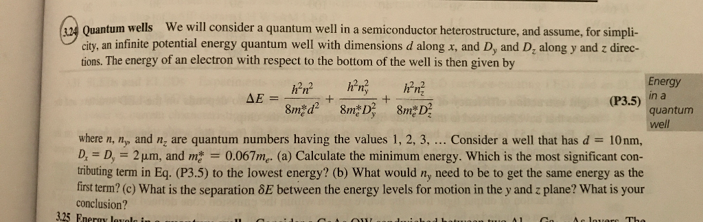 Solved We will consider a quantum well in a semiconductor | Chegg.com Solved We will consider a quantum well in a semiconductor | Chegg.com