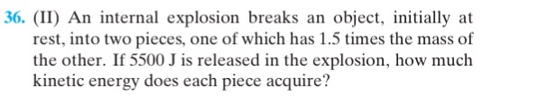 Solved An internal explosion breaks an object, initially at | Chegg.com