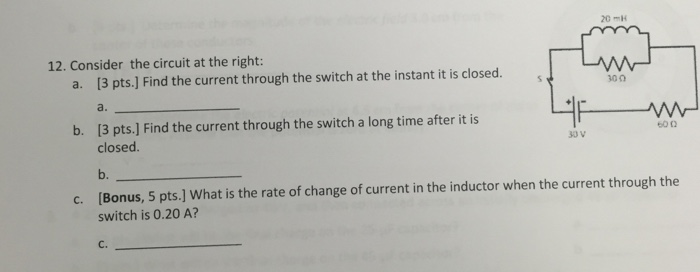 Solved Consider the circuit at the right: a. Find the | Chegg.com