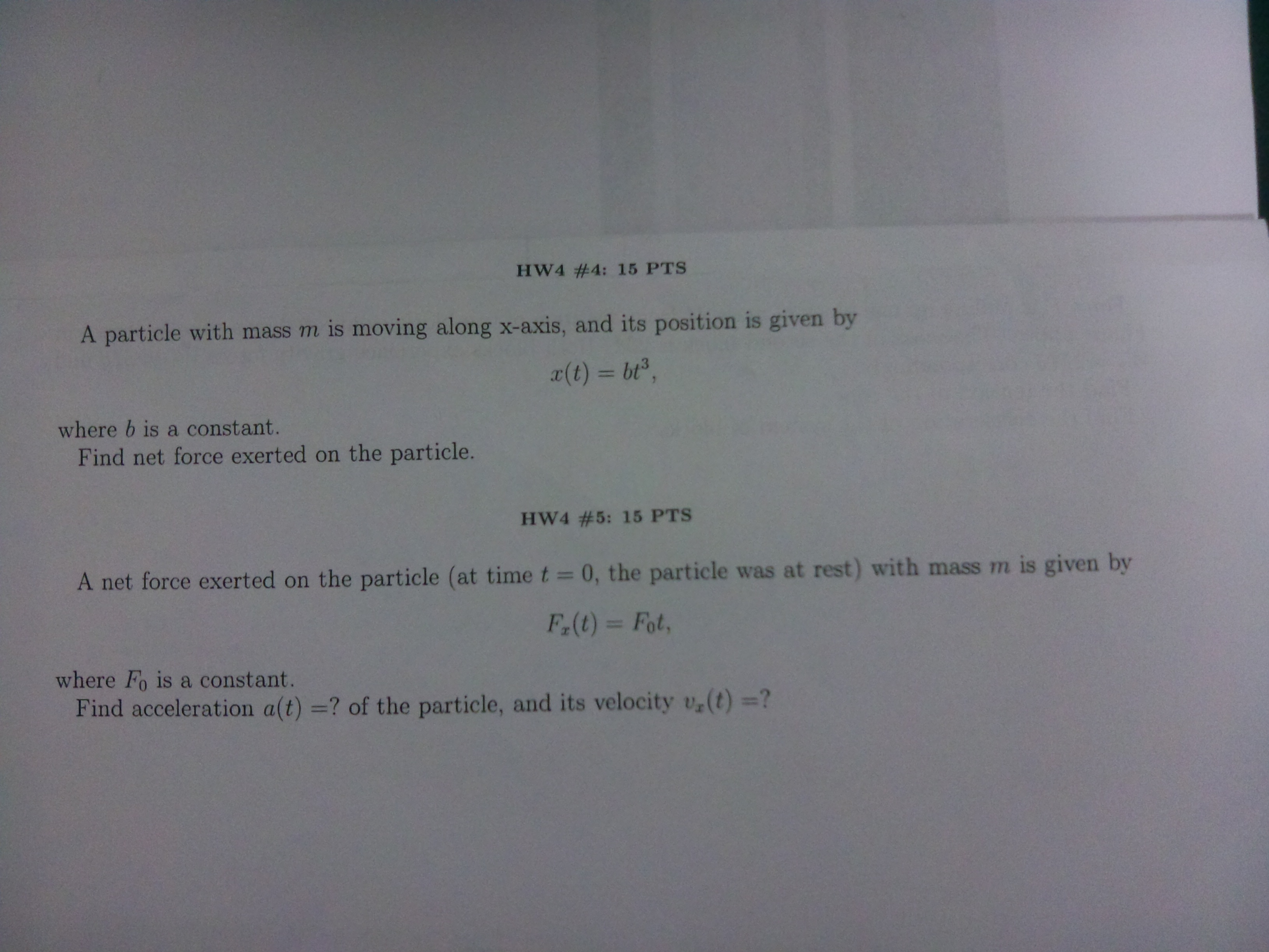 Solved A particle with mass m is moving along x-axis, and | Chegg.com