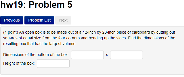 Solved hw19: Problem 5 Previous Problem List Next (1 point) | Chegg.com