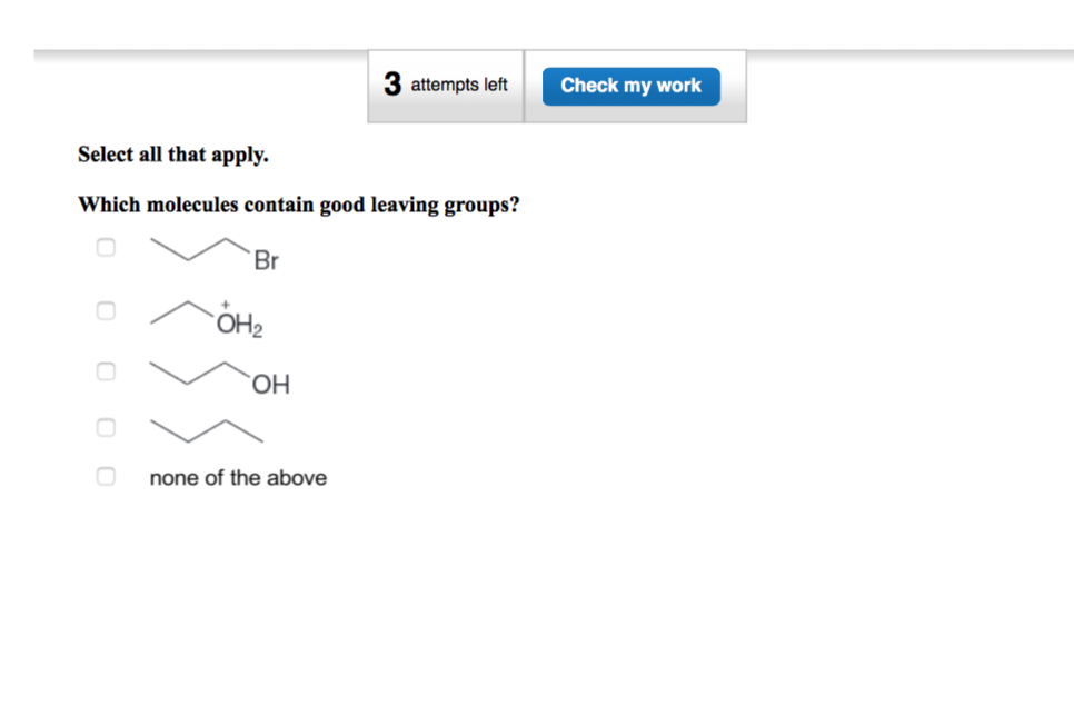 Solved 3 attempts left Check my work Select all that apply. | Chegg.com