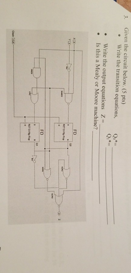 Solved 3. Given the circuit below. (5 pts) Write the | Chegg.com