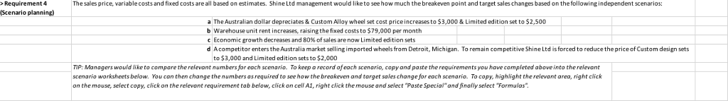 Solved Excel Exercise CVP Analysis for multiple products | Chegg.com