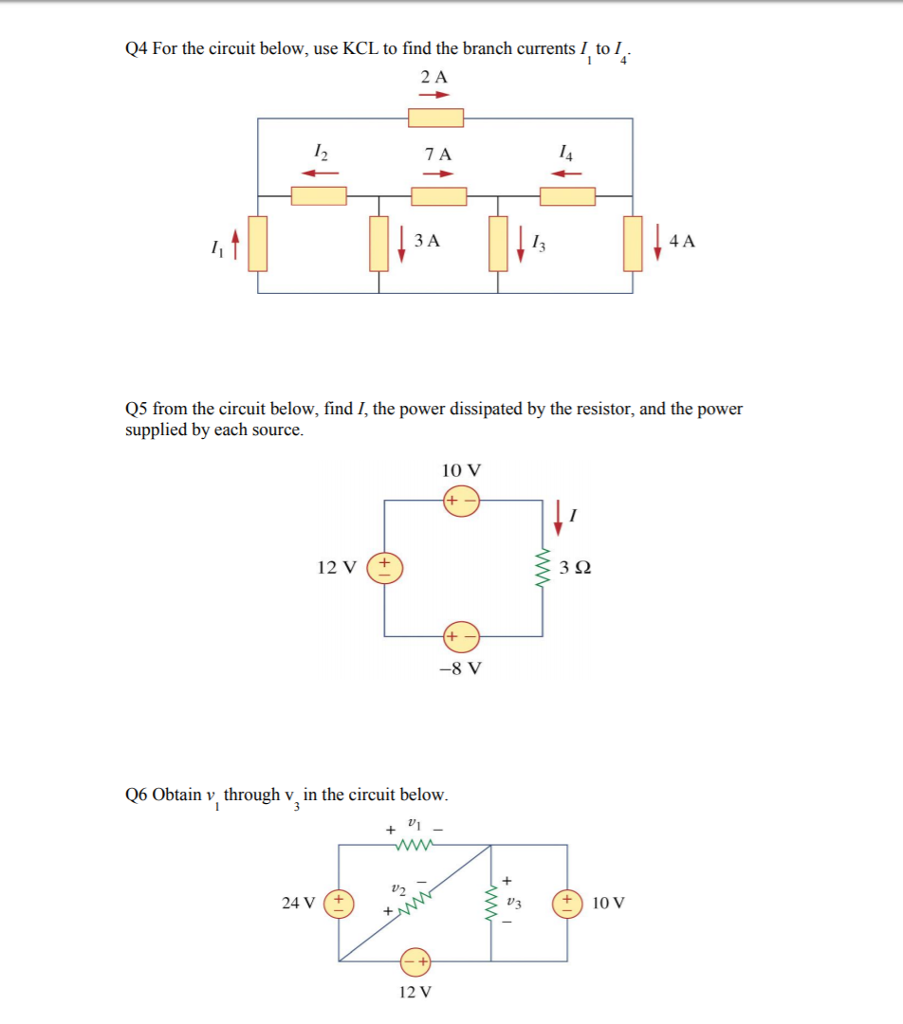 Solved Final answers of: Q4: I1= 12A, I2= -10A, I3= 5A, I4= | Chegg.com