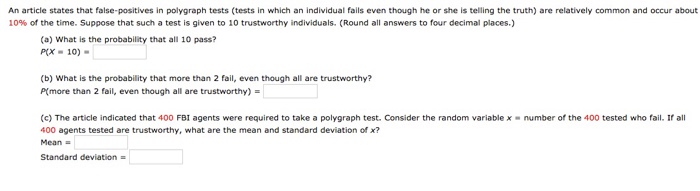Solved An article states that false-positives in polygraph | Chegg.com
