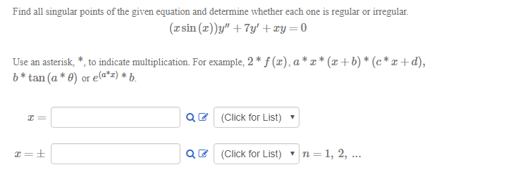 Solved Find all singular points of the given equation and | Chegg.com