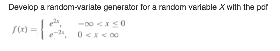 Solved Develop a random-variate generator for a random | Chegg.com