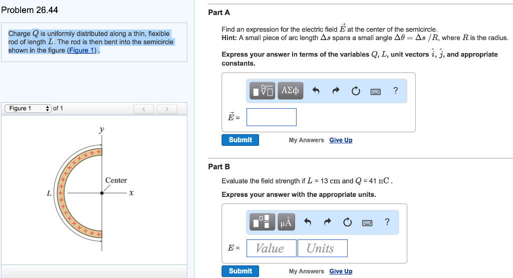 Solved: Charge Q Is Uniformly Distributed Along A Thin, Fl... | Chegg.com