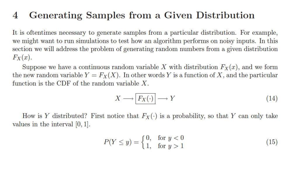 4 Generating Samples from a Given Distribution It is | Chegg.com