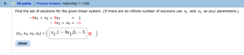 Solved Find the set of solutions for the given linear | Chegg.com