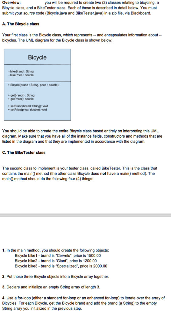 Solved you will be required to create two (2) classes | Chegg.com