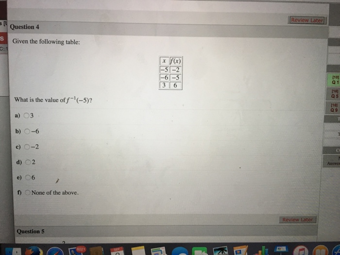Solved Question 4 Given the following table: What is the | Chegg.com
