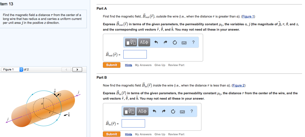 Solved Find the magnetic field a distance r from the center | Chegg.com