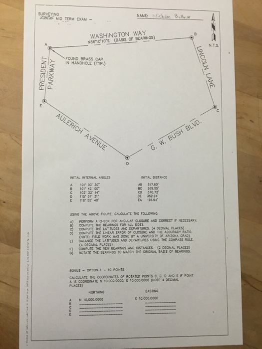 Solved Using the above figure, calculate the following: | Chegg.com