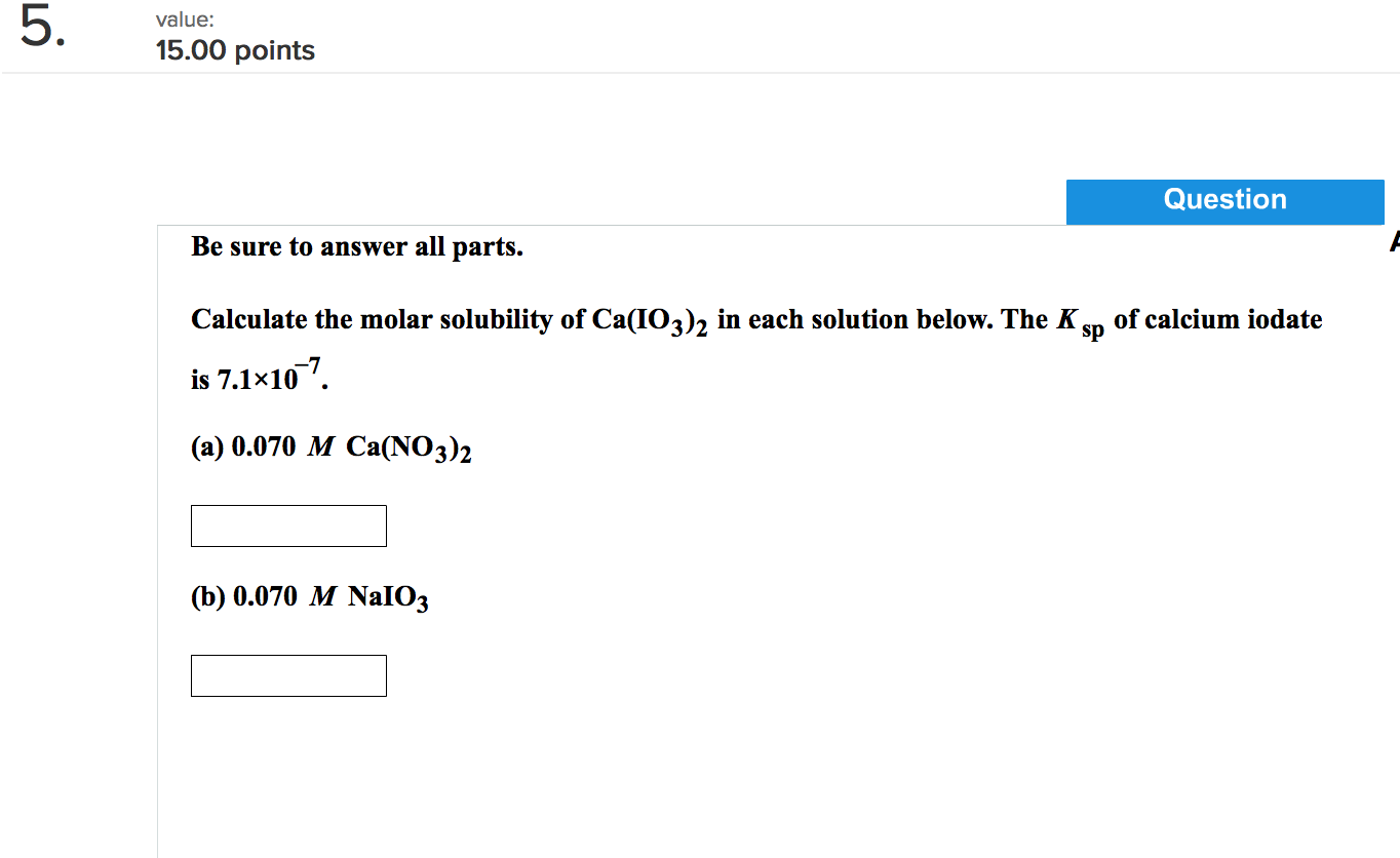 Solved Be sure to answer all parts. Calculate the molar | Chegg.com