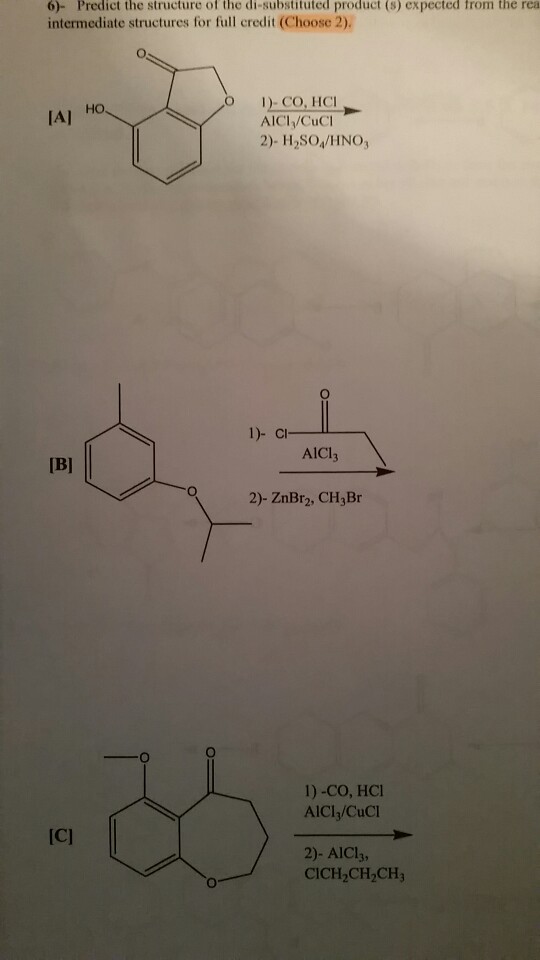 Solved 6)- Predict the structure of the di-substituted | Chegg.com