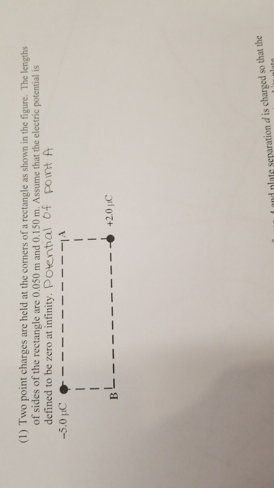 Solved (1) Two point charges are held at the corners of a | Chegg.com