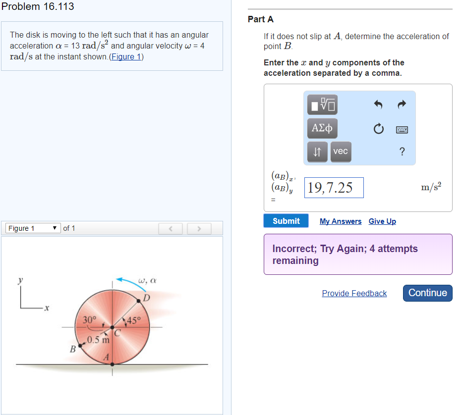 Solved Problem 16.113 Part A The disk is moving to the left | Chegg.com