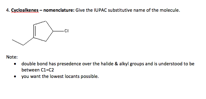 Solved Cycloalkenes - nomenclature: Give the IUPAC | Chegg.com