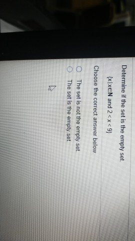 Solved Determine if the set is the empty set. {x | x | Chegg.com