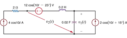 Solved Calculate V1(t) and V2(t) for the circuit. | Chegg.com
