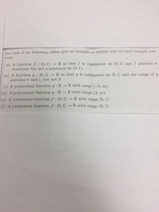 Solved For each of the following, either give an example or | Chegg.com