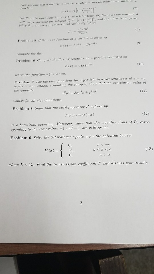 Solved oue assume that a particle in the above potential has | Chegg.com