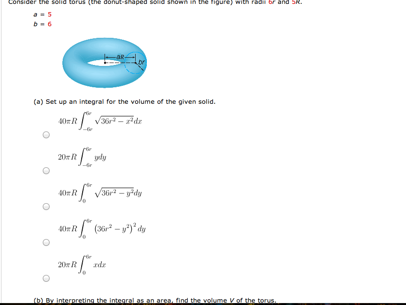 Solved Consider the solid torus (the donut-shaped solid | Chegg.com