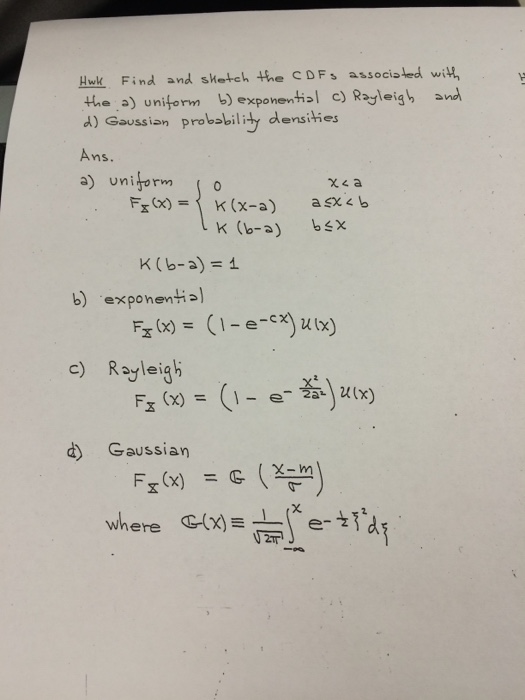 Solved Find and sketch the CDFs associated with the uniform | Chegg.com