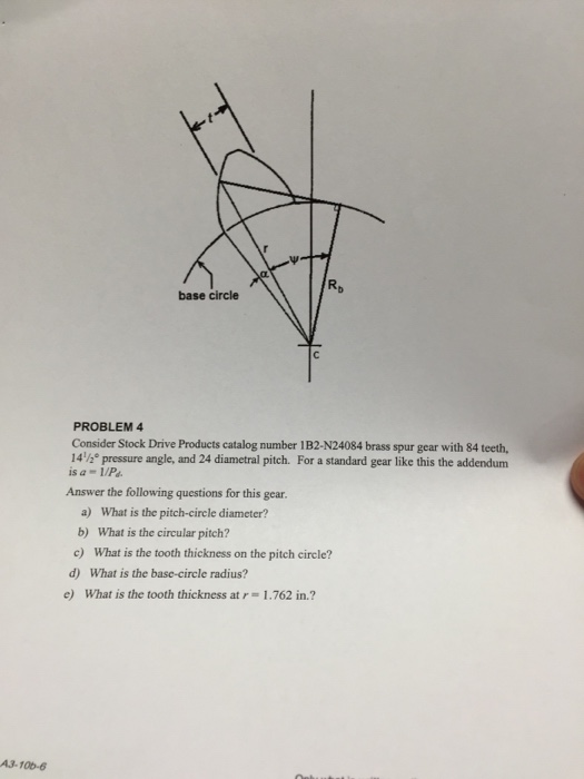 Solved R, base circle PROBLEM 4 Consider Stock Drive | Chegg.com