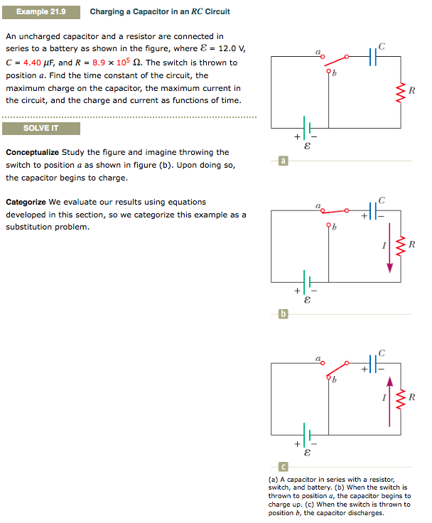 Solved Example 21.9 Charging a Capacitor in an RC Circuit An | Chegg.com