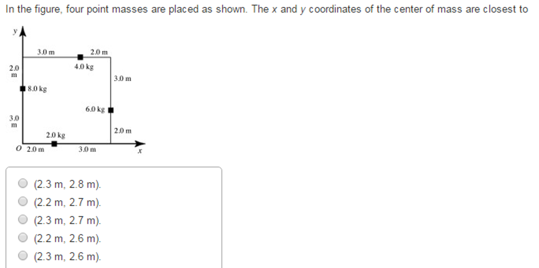 Solved In the figure, four point masses are placed as shown. | Chegg.com